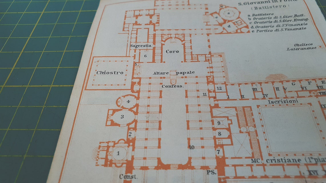 1908 Vintage Plan of the Lateran Basilica - Etsy