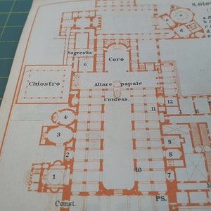 1908 Vintage Plan of the Lateran Basilica - Etsy