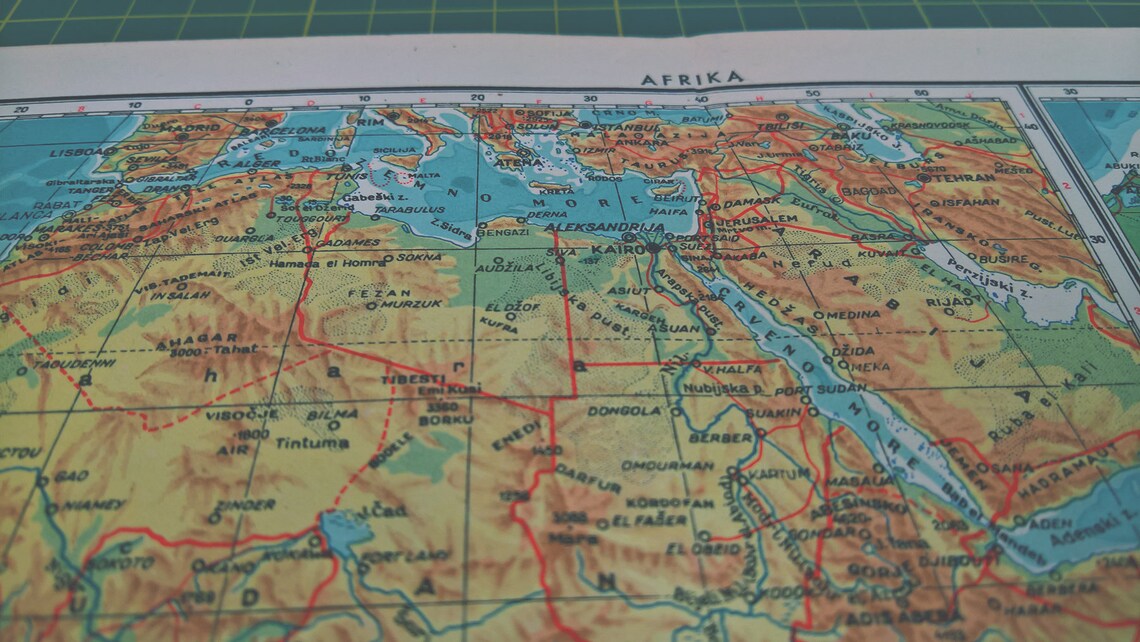 1959 Vintage Map of Africa | Etsy