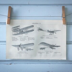 1907 Vintage Airplanes Lithograph Illustration - Etsy