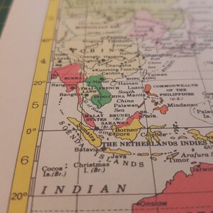 1957 Vintage Interwar Period Map of the World - Etsy