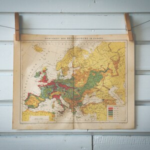 1887 Vintage Population Density Map of Europe - Etsy