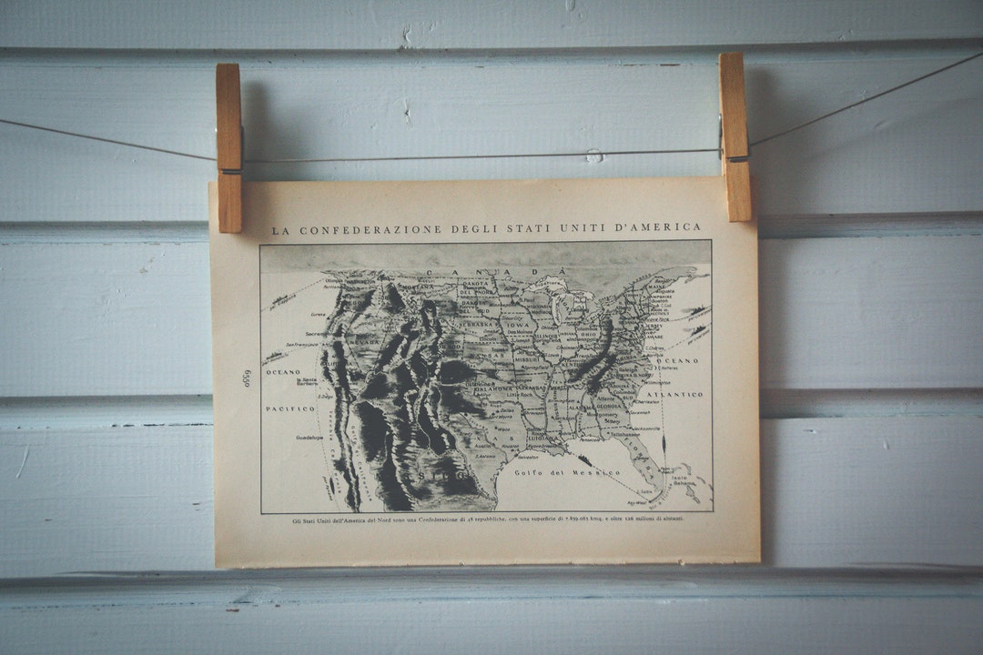 1935 Vintage Map of USA - Etsy