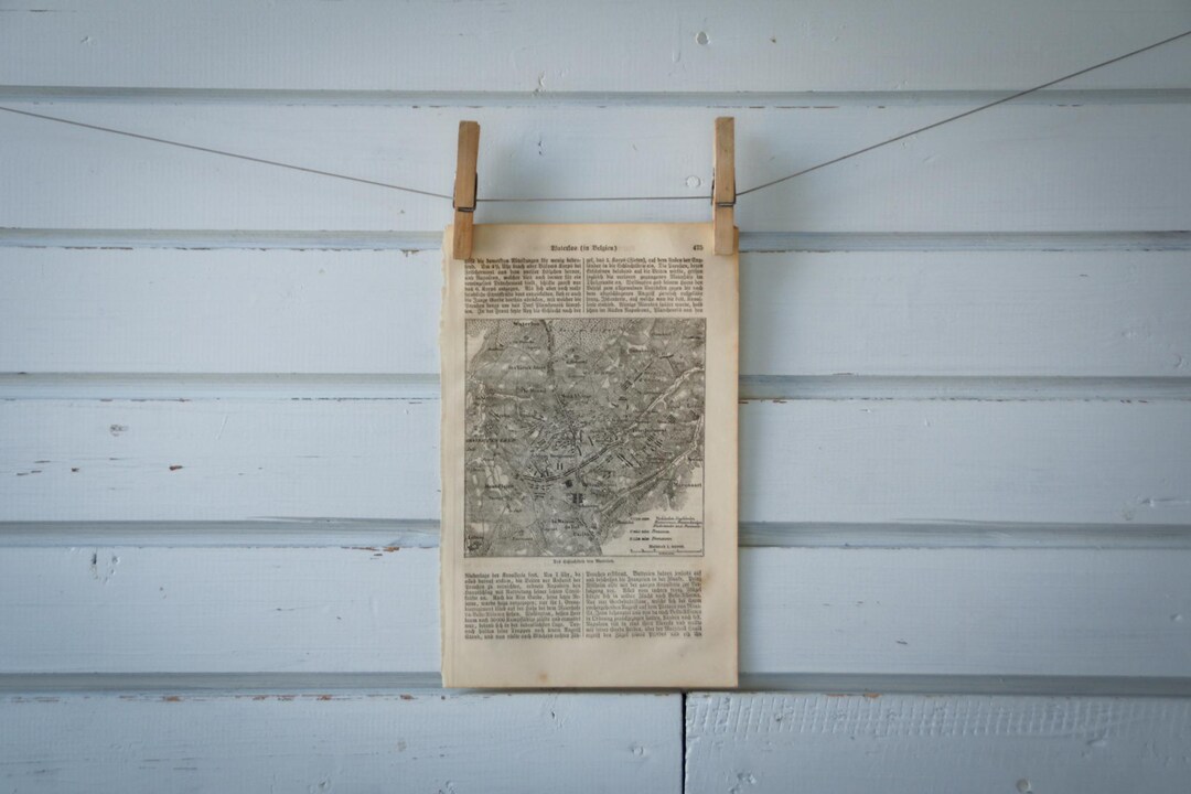 1887 Vintage Map the Battle of Waterloo - Etsy UK