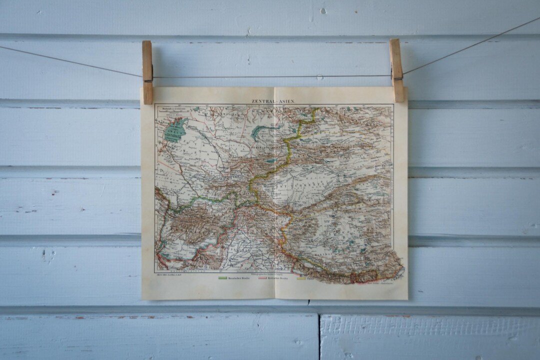 1907 Vintage Central Asia Map - Etsy
