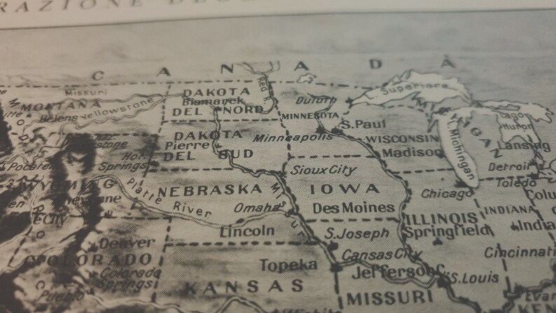 1935 Vintage Map of USA - Etsy