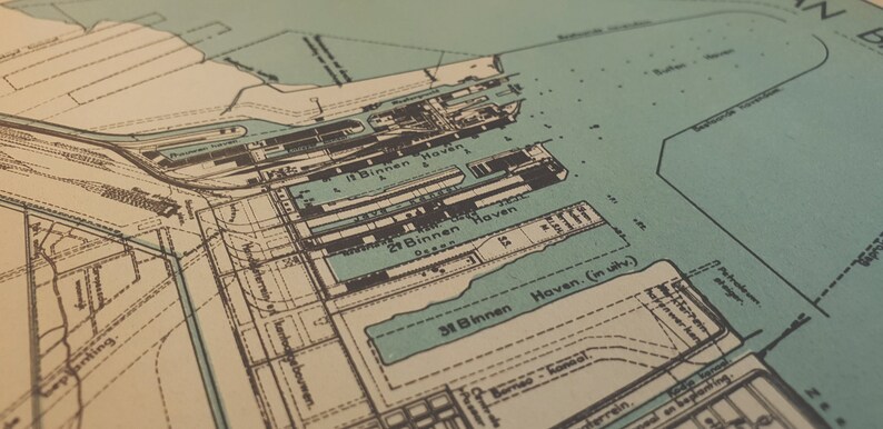 1941 Vintage Jakarta & Surabaya Ports Map - Etsy