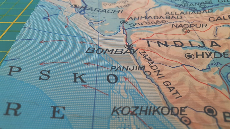 1981 Vintage Map of India - Etsy