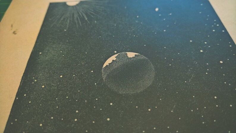 1895 Vintage Earth in Space Lithograph Illustration | Etsy