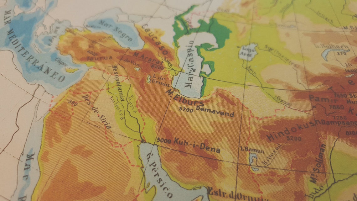 1950 Vintage Map of Asia - Etsy