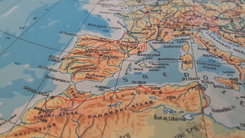 1965 Vintage Map of Europe - Etsy