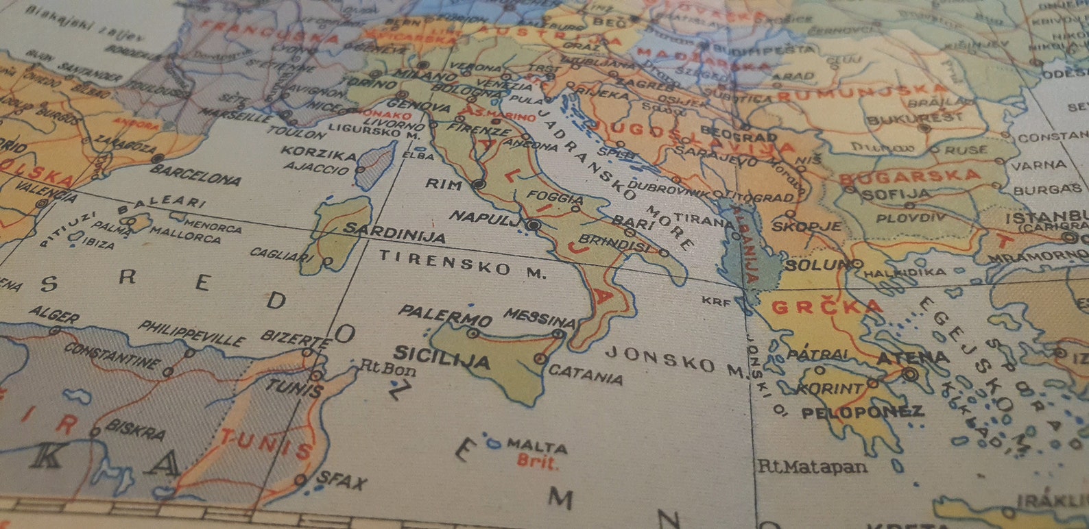 1956 Vintage Map of Europe | Etsy