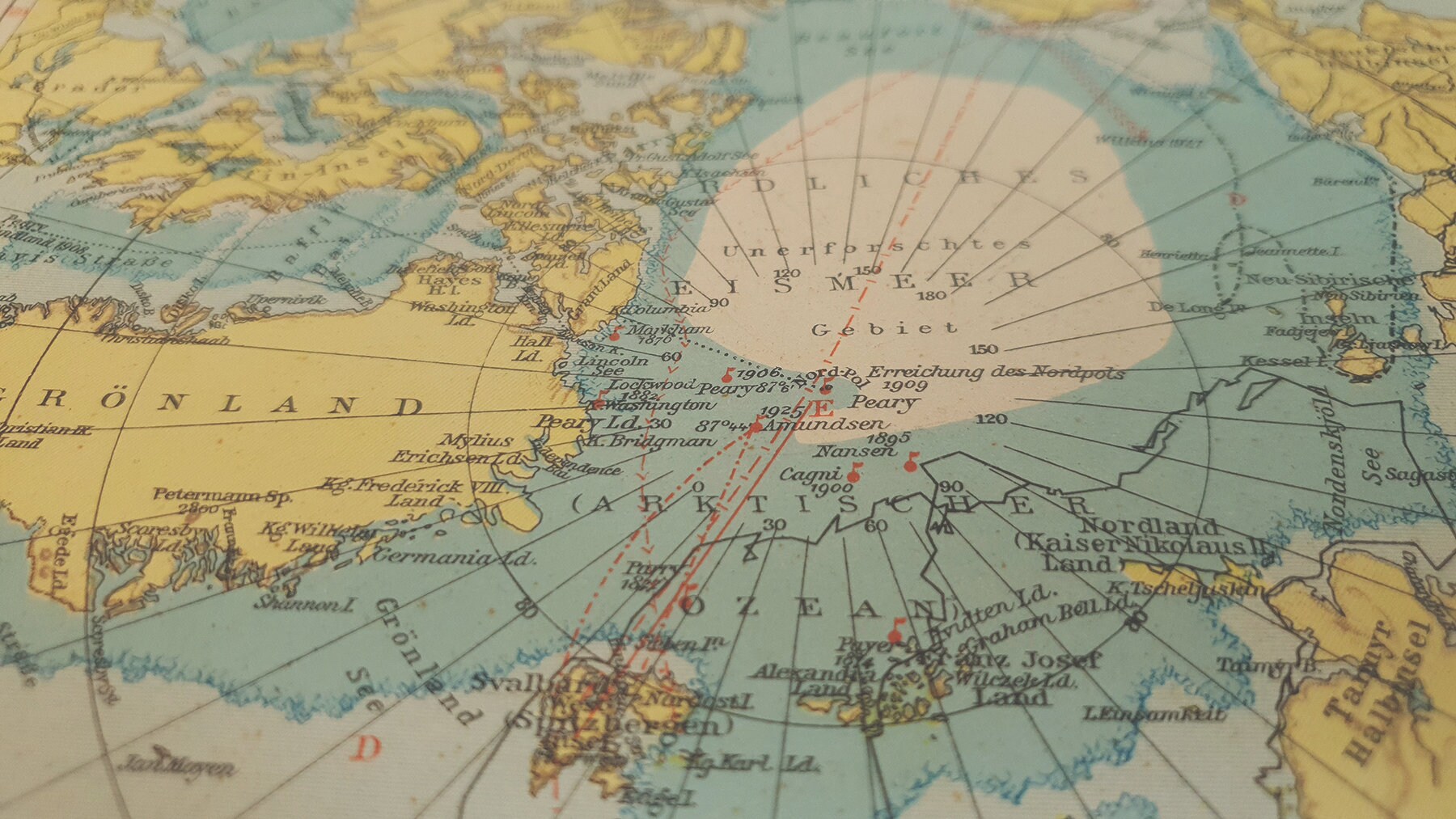 1929 Vintage Map of Arctic