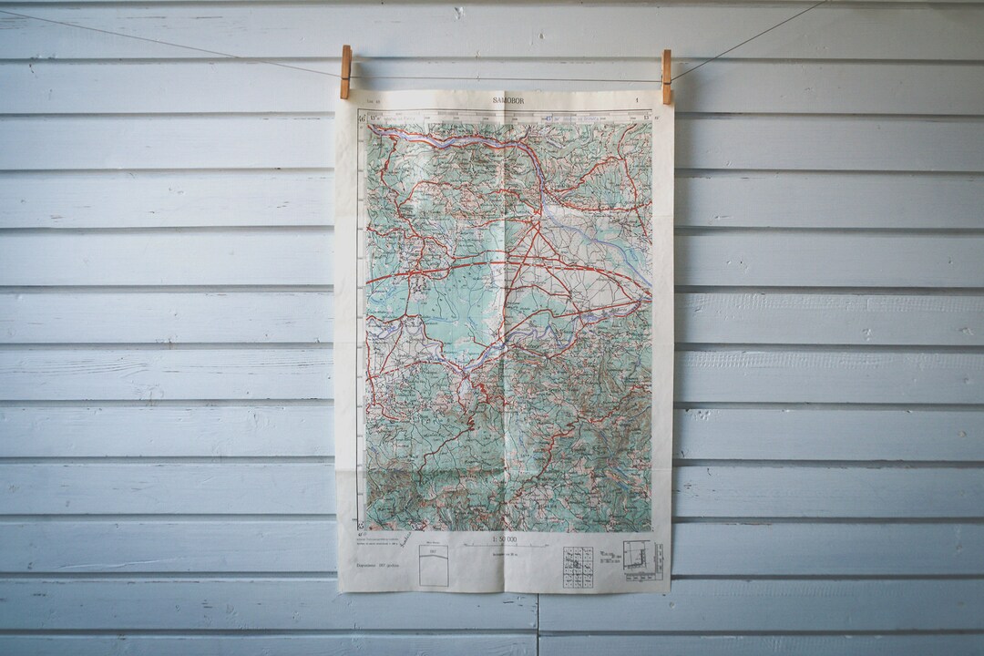 1957 Vintage Žumberak & West Dolenjska Map - Etsy