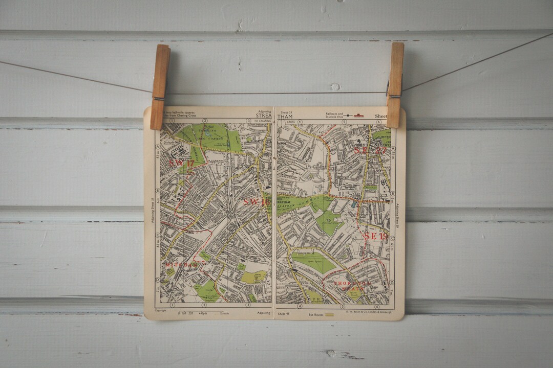 1950s Vintage Streatham Map - Etsy