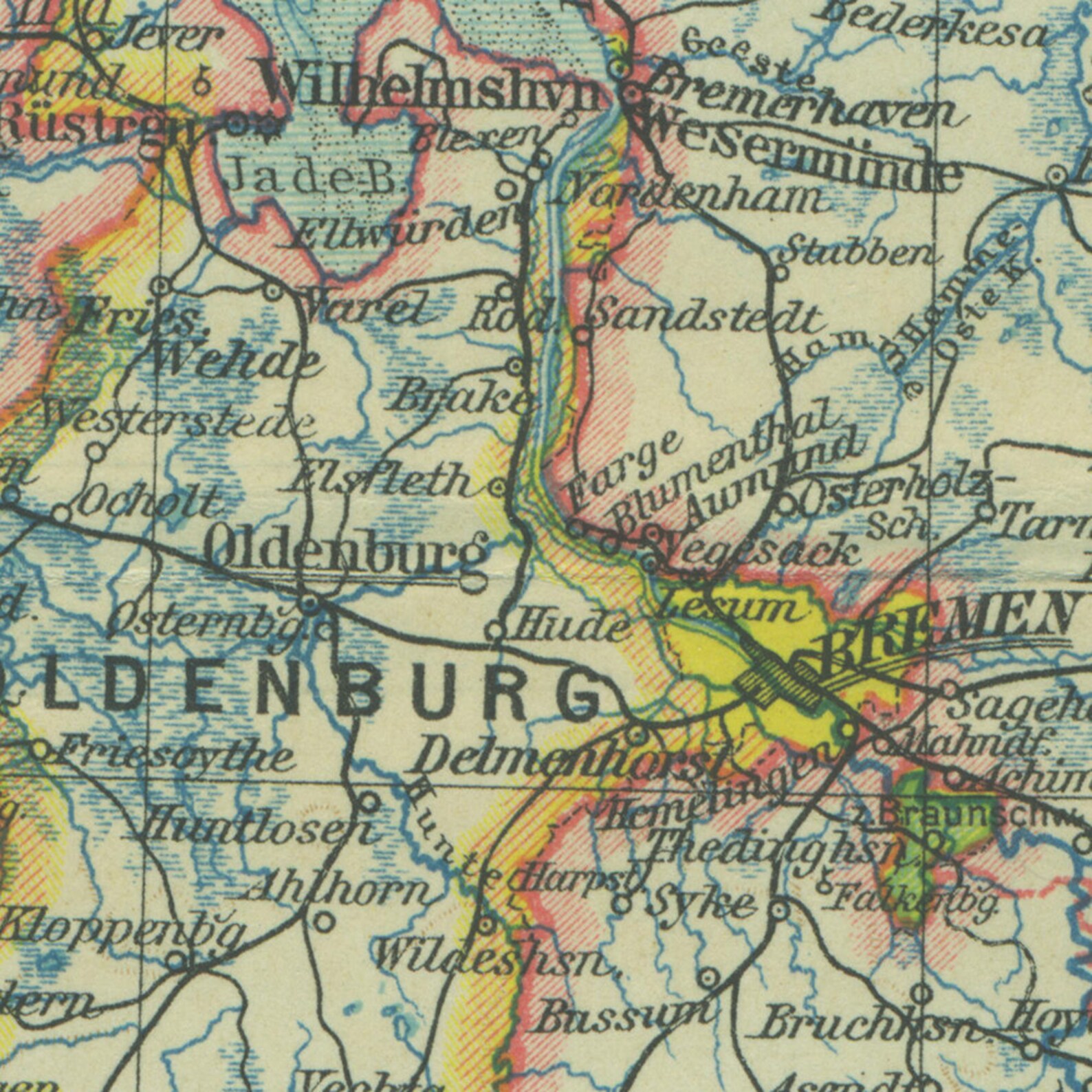 1936 Vintage Northwest Germany Map | Etsy