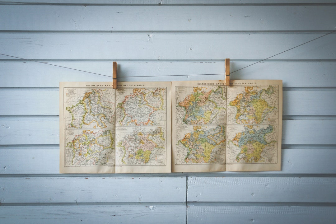 1887 Vintage Map of German History - Etsy