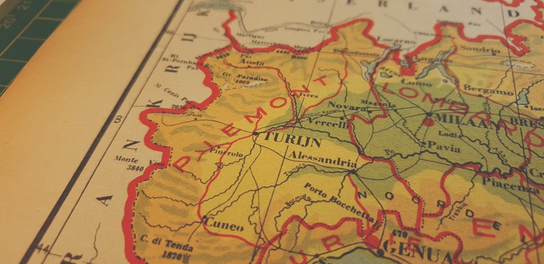 1941 Vintage North Italy Map | Etsy