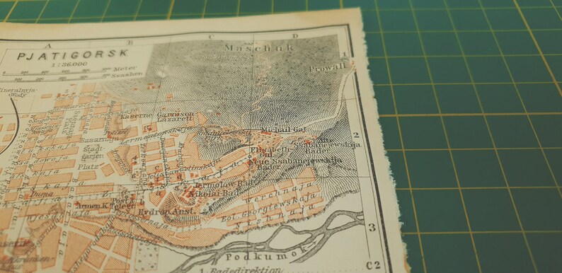 1912 Vintage Pyatigorsk & Kislovodsk Map | Etsy
