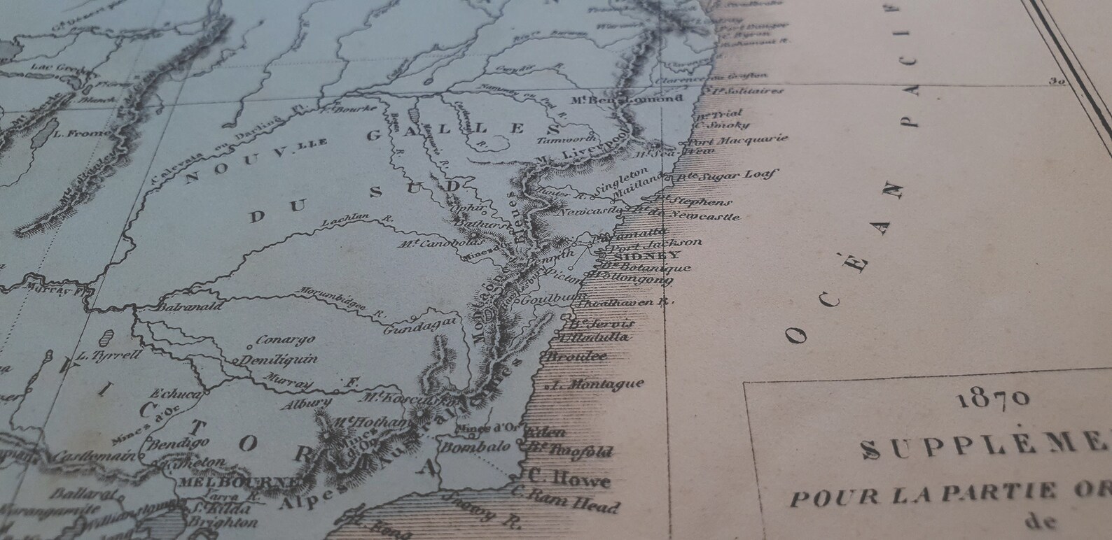 1872 Vintage Australia & Oceania Map | Etsy