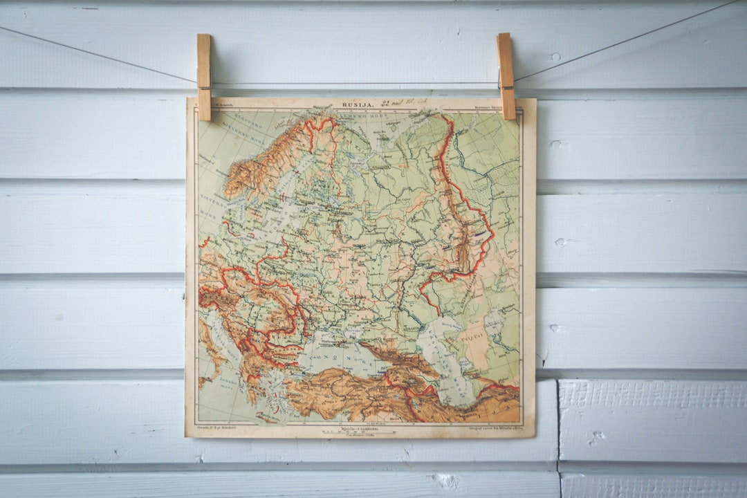 1903 Vintage Map of the Russia - Etsy