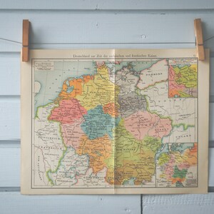1908 Vintage Map of Germany in 10th Century - Etsy