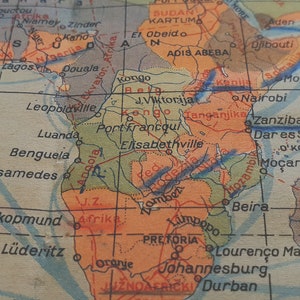 1958 Vintage World Map - Etsy