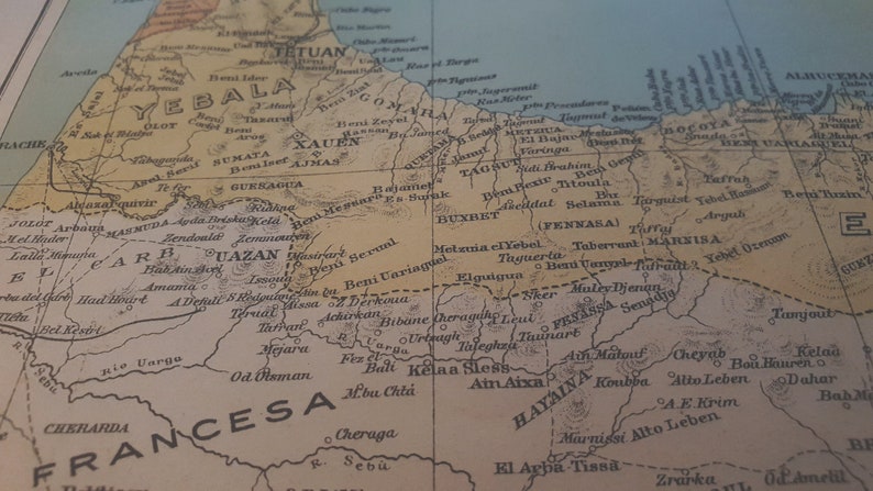 1928 Vintage Rif Map - Etsy