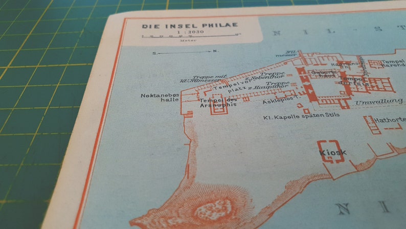 1913 Vintage Philae Island Map - Etsy