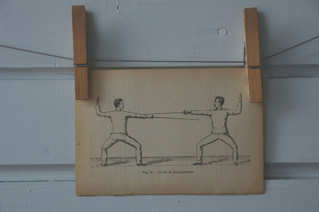 1917 Vintage Fencing Lithograph Illustration - Etsy