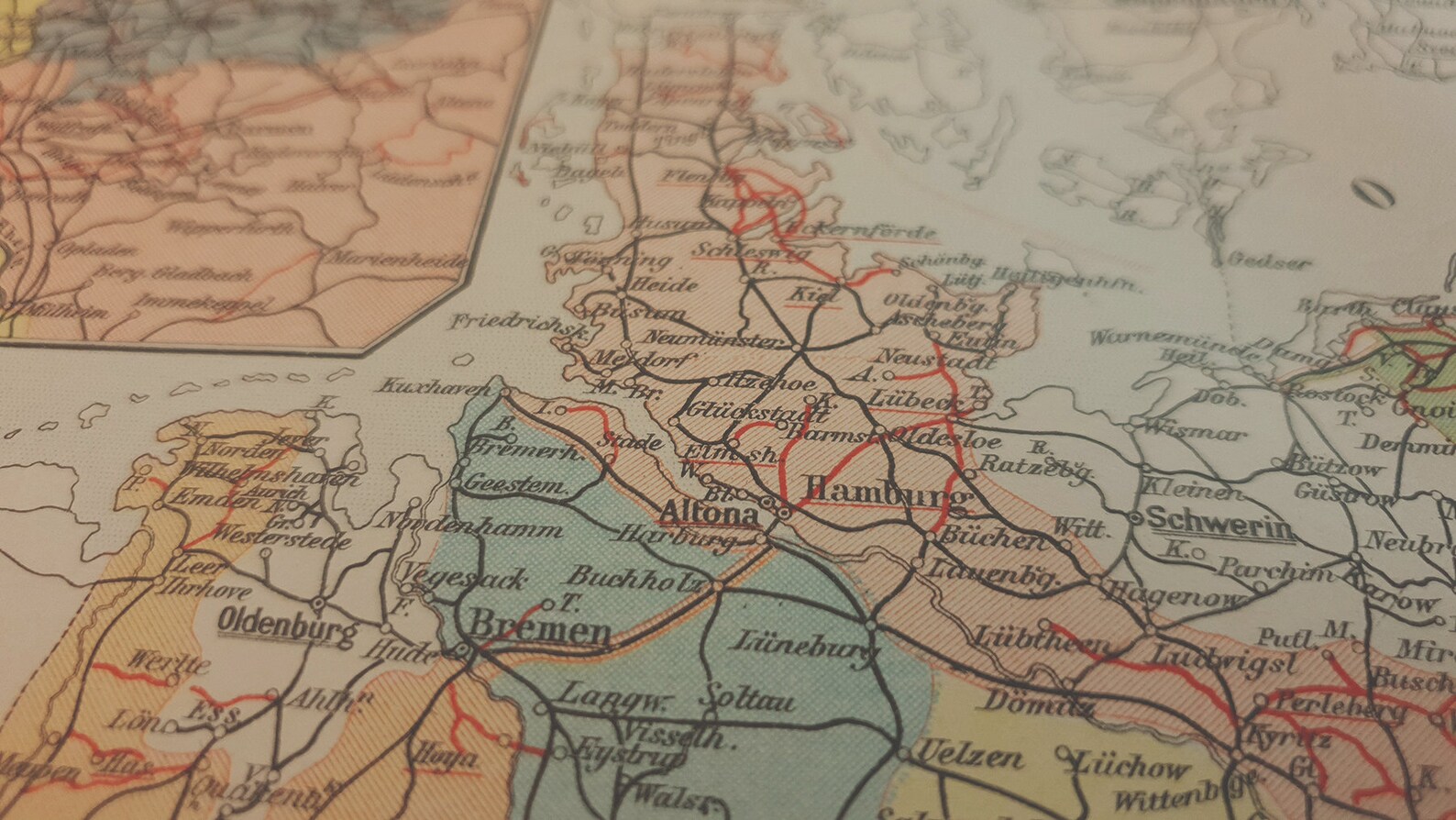 1907 Vintage Railways Map of Germany | Etsy
