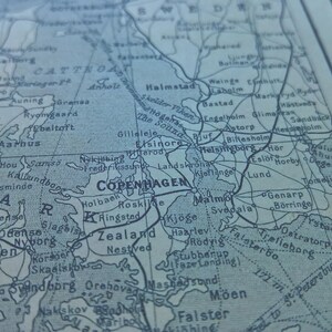 1910s Vintage Map of Denmark - Etsy