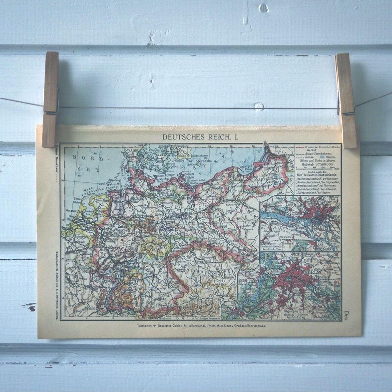 Vintage Germany Map - Etsy
