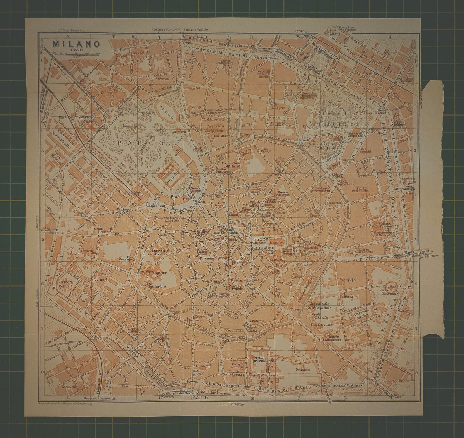 1913 Vintage Map of Milan - Etsy