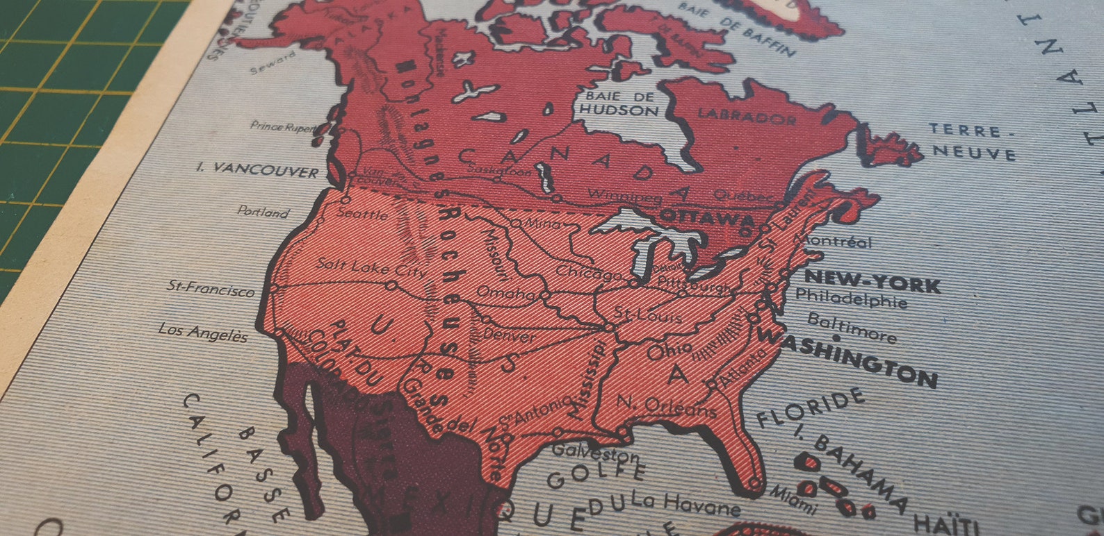 1942 Vintage North America Map - Etsy