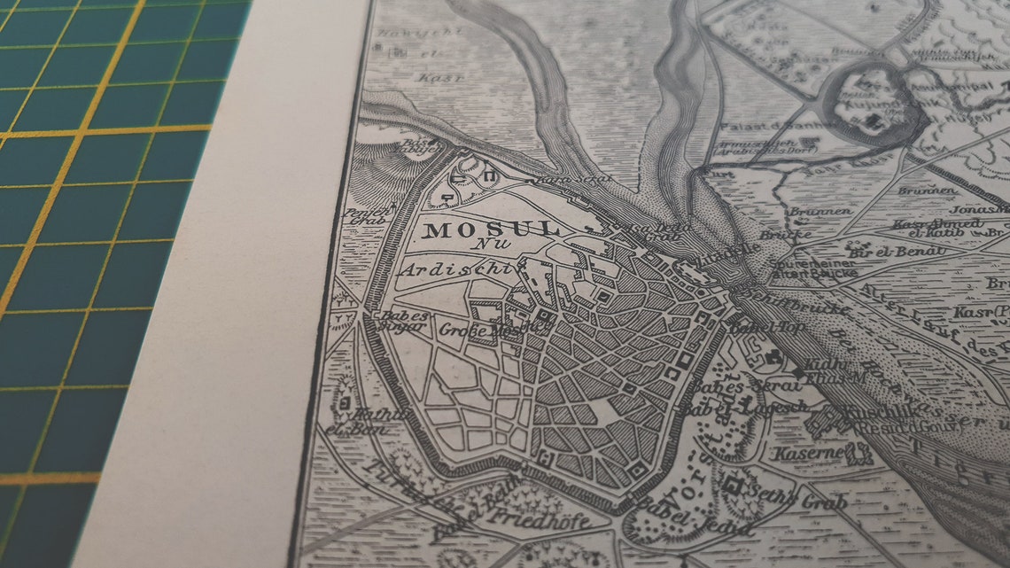 1907 Vintage Mosul & Nineveh Map - Etsy