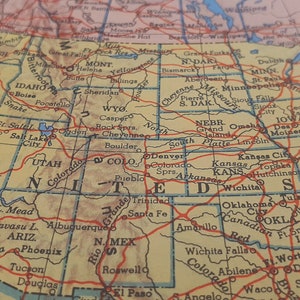 1958 Vintage North America Map - Etsy