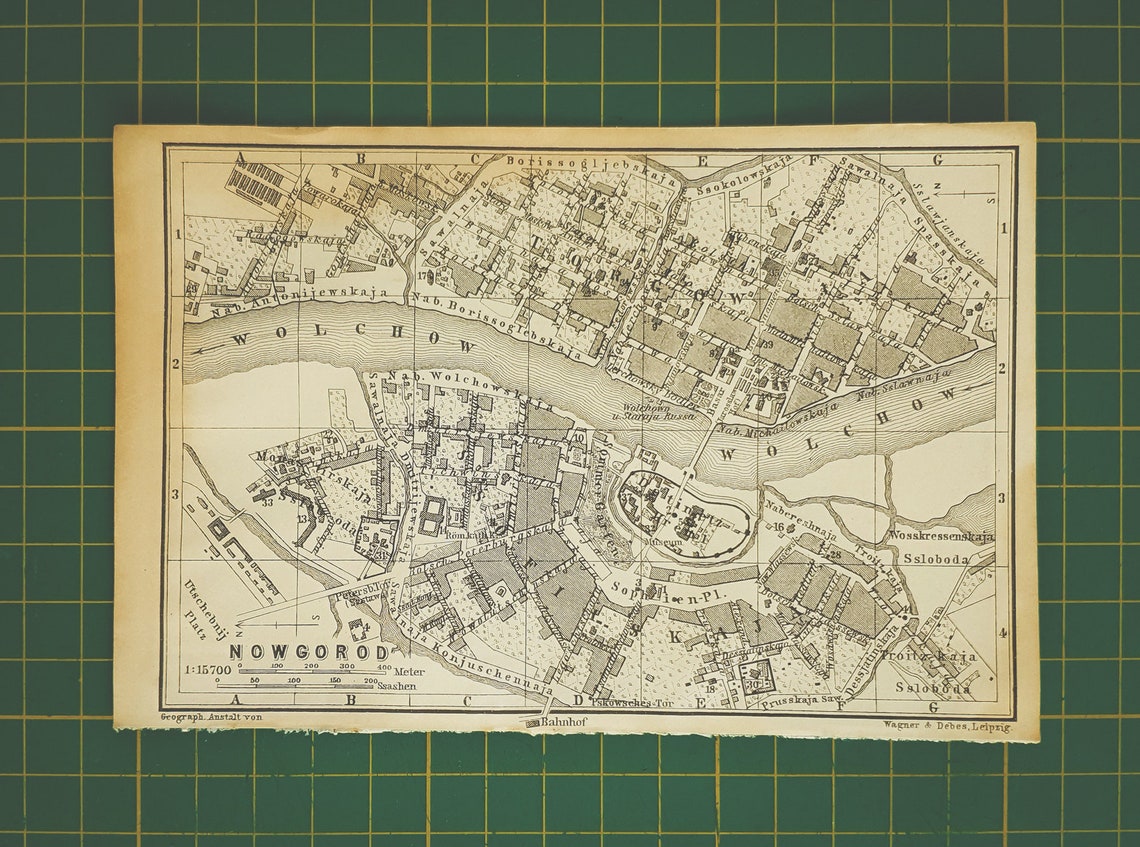 1912 Vintage Veliky Novgorod Map - Etsy