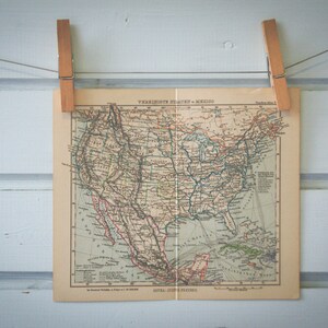 1893 Vintage USA Map - Etsy