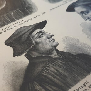 1907 Vintage Protestant Reformers Lithograph Illustration - Etsy