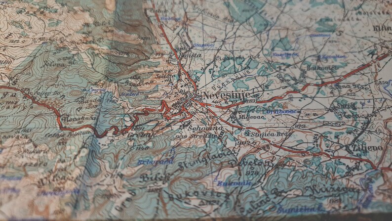 1967 Vintage Southeast Bosnia Map - Etsy