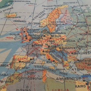 1958 Vintage World Map - Etsy