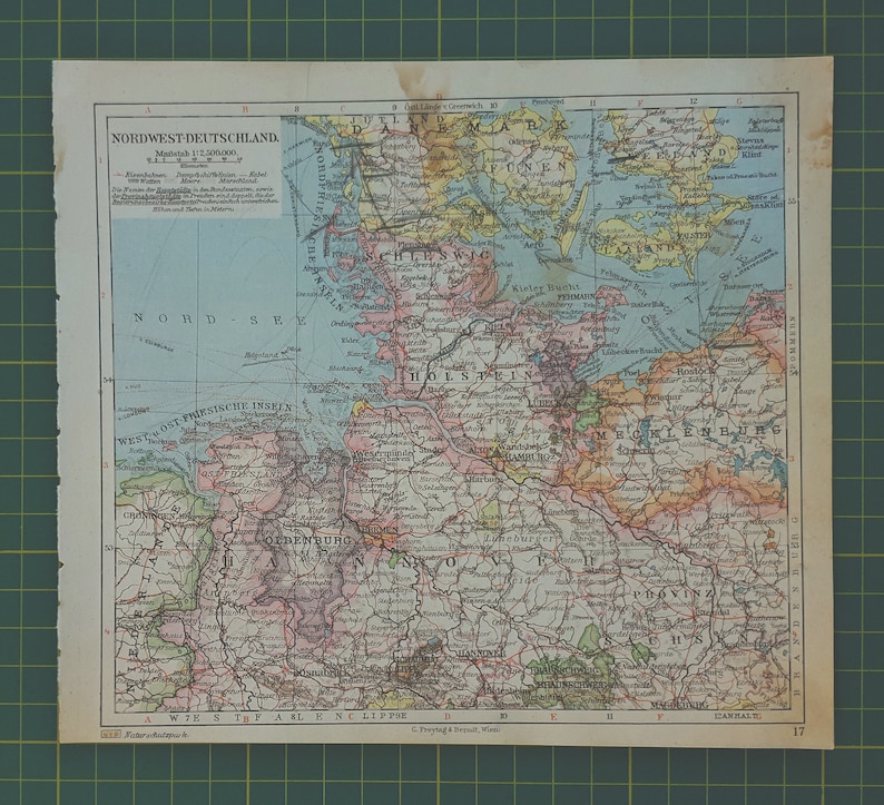 1929 Vintage Northwest Germany Map - Etsy