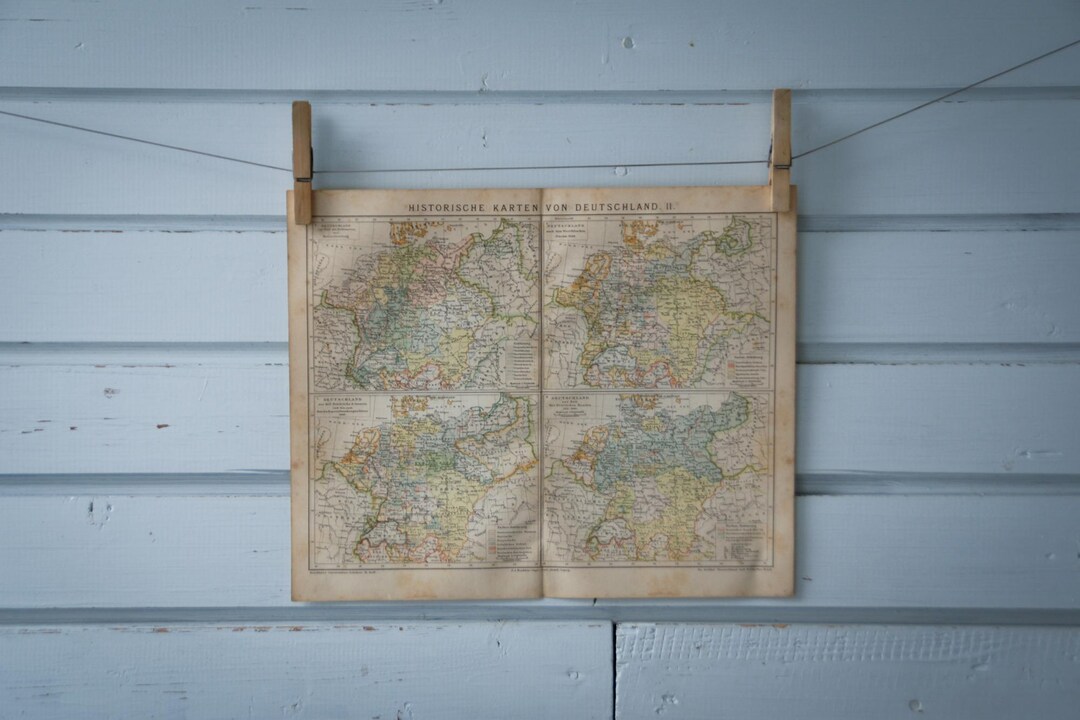 1887 Vintage Map of Germany History - Etsy