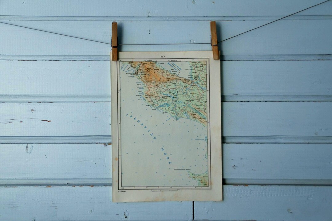 1971 Vintage Ulcinj & Surroundings Map - Etsy