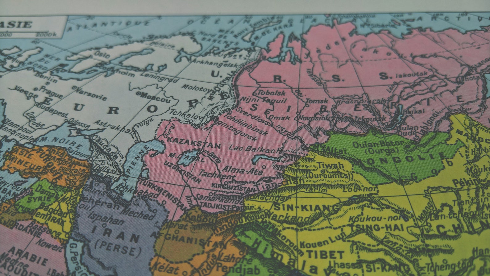 1956 Vintage Map of Asia | Etsy
