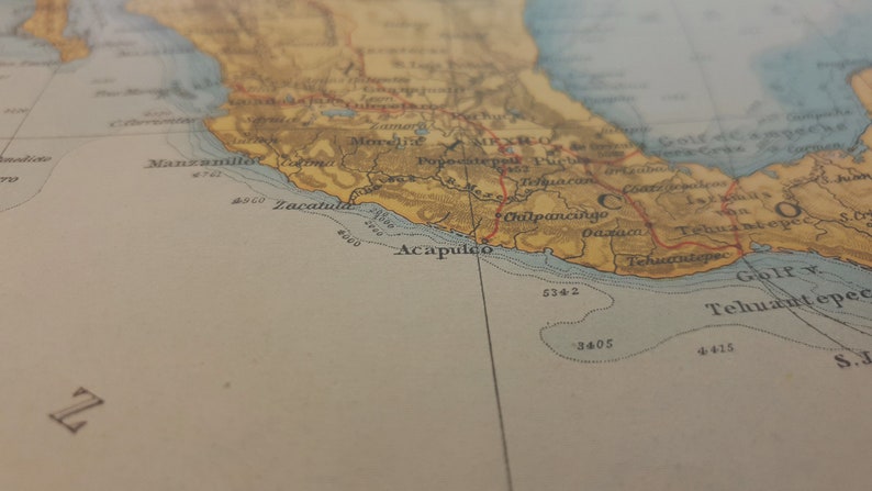 1901 Vintage North America Map | Etsy