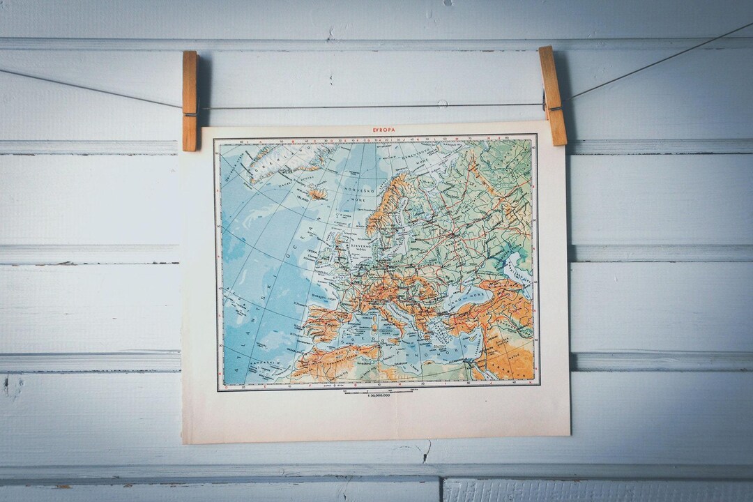 1967 Vintage Map of Europe - Etsy