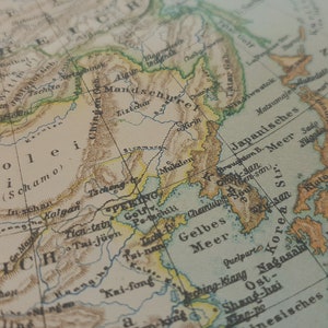 1893 Vintage Map of Asia - Etsy