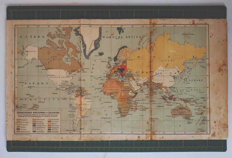 1937 Vintage Colonial World Map - Etsy UK